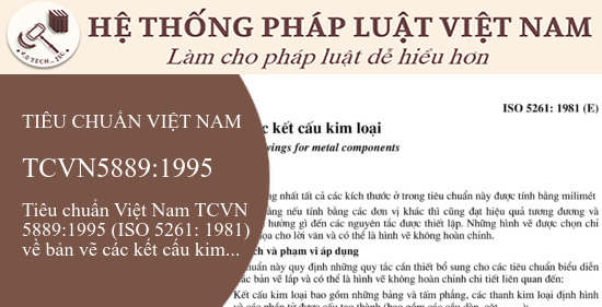 Tiêu chuẩn việt nam tcvn 5889:1995 (iso 5261: 1981) về bản vẽ các kết ...