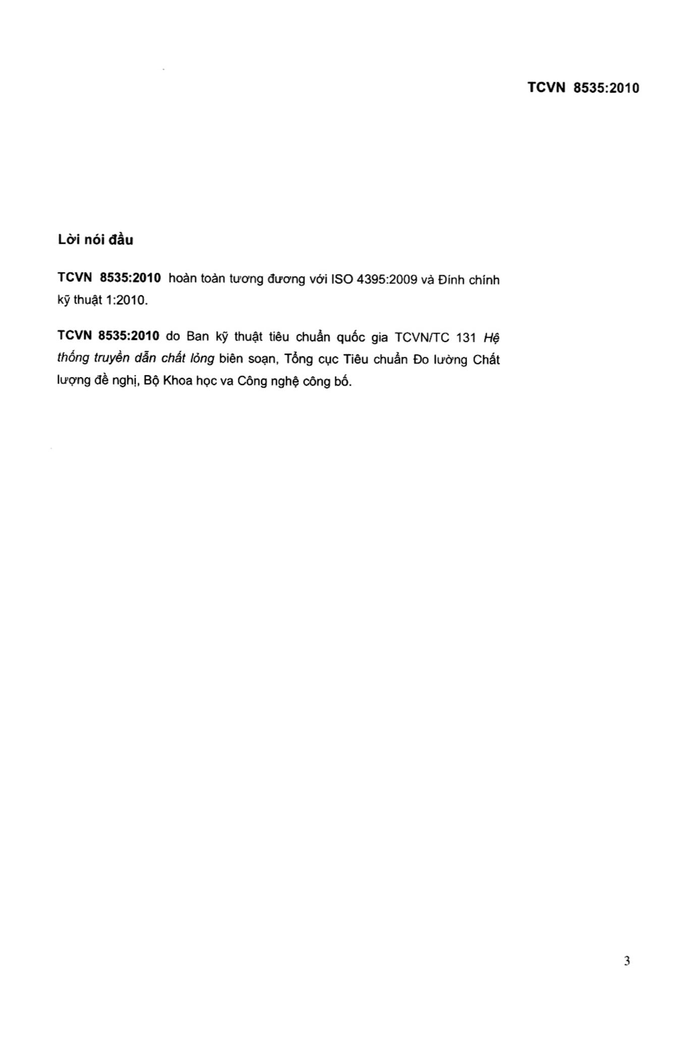 Tiêu chuẩn quốc gia tcvn 8535:2010 (iso 4395:2009) về hệ thống và bộ ...