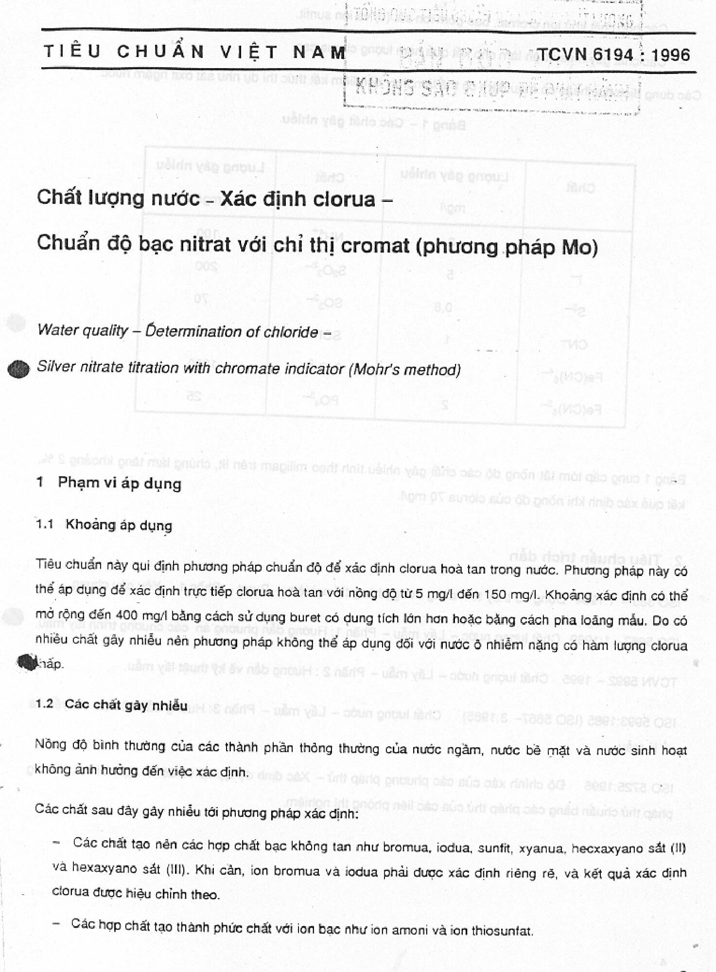 Tiêu chuẩn Việt Nam TCVN 6194:1996 (ISO 9297:1989 (E))về chất lượng ...