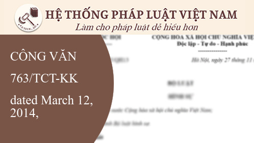 Official dispatch no. 763/tct-kk dated march 12, 2014, regarding ...
