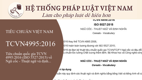 Tiêu chuẩn quốc gia tcvn 4995:2016 (iso 5527:2015) về ngũ cốc - thuật ...
