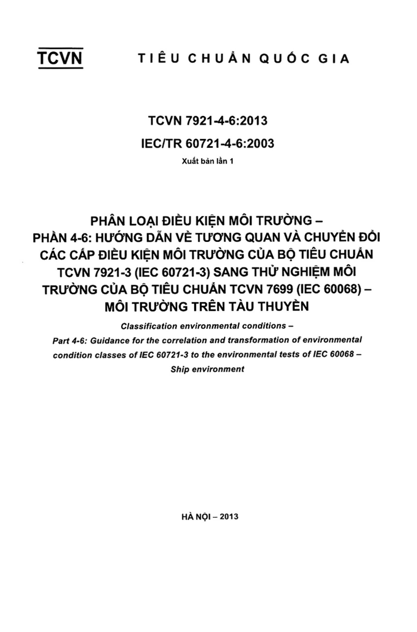 Tiêu chuẩn quốc gia tcvn 7921-4-6:2013 (iec/tr 60721-4-6:2003) về phân loại điều kiện môi trường ...