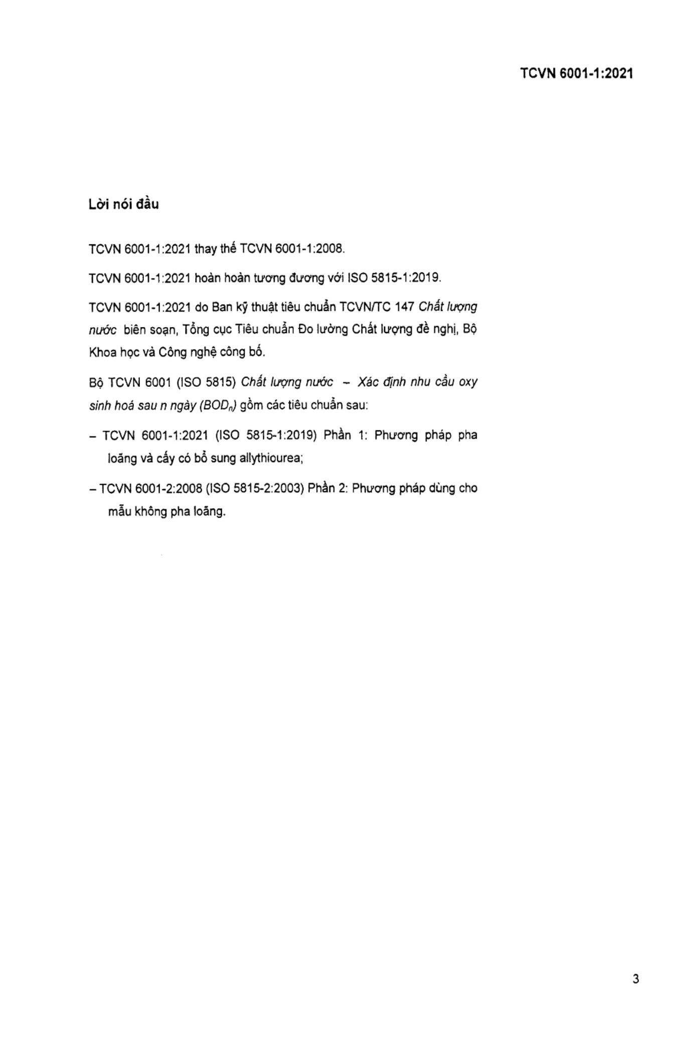 Tiêu chuẩn quốc gia TCVN 6001-1:2021 (ISO 5815-1:2019) về Chất lượng ...