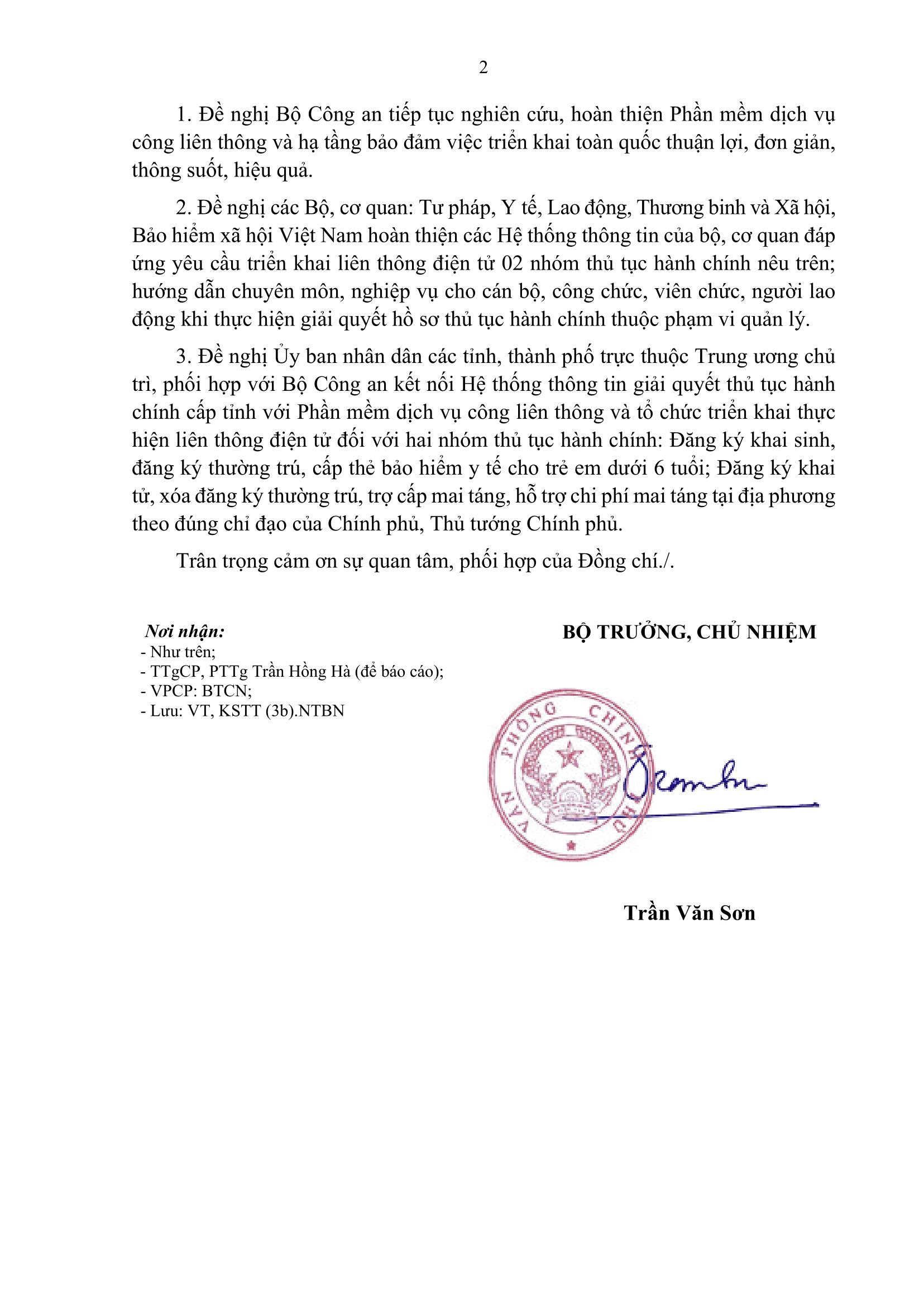 Công văn 2084/vpcp-kstt năm 2023 thực hiện quy trình liên thông điện tử ...