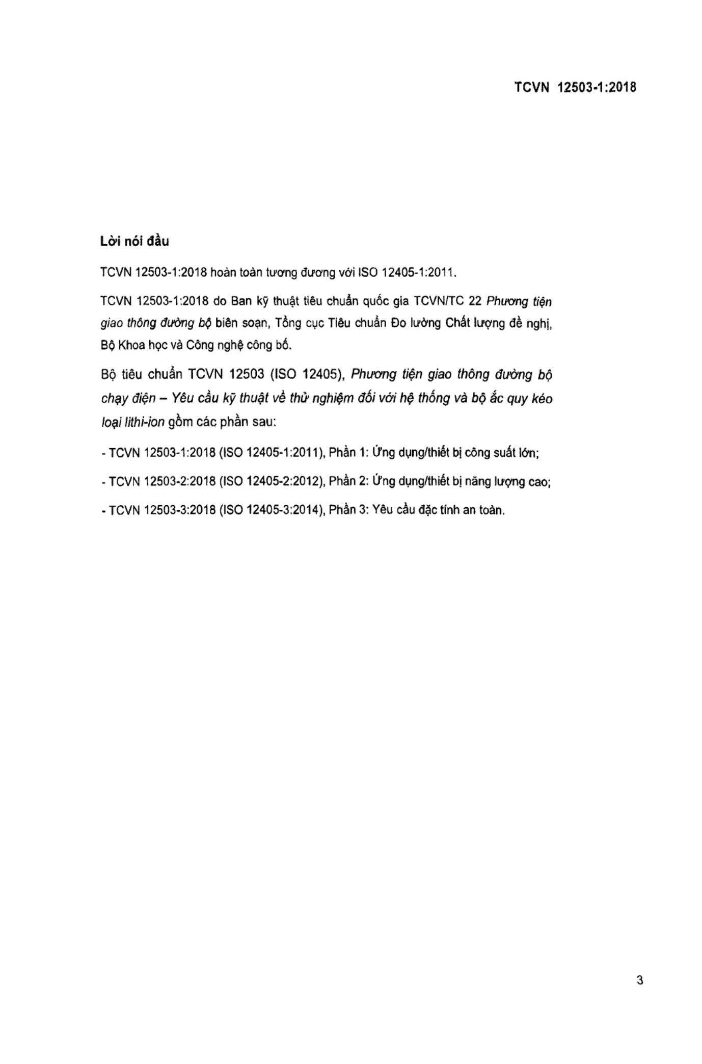 Tiêu chuẩn quốc gia TCVN 12503-1:2018 (ISO 12405-1:2011) về Phương tiện ...