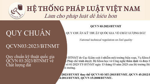 Quy chuẩn kỹ thuật quốc gia qcvn 03:2023/btnmt về chất lượng đất